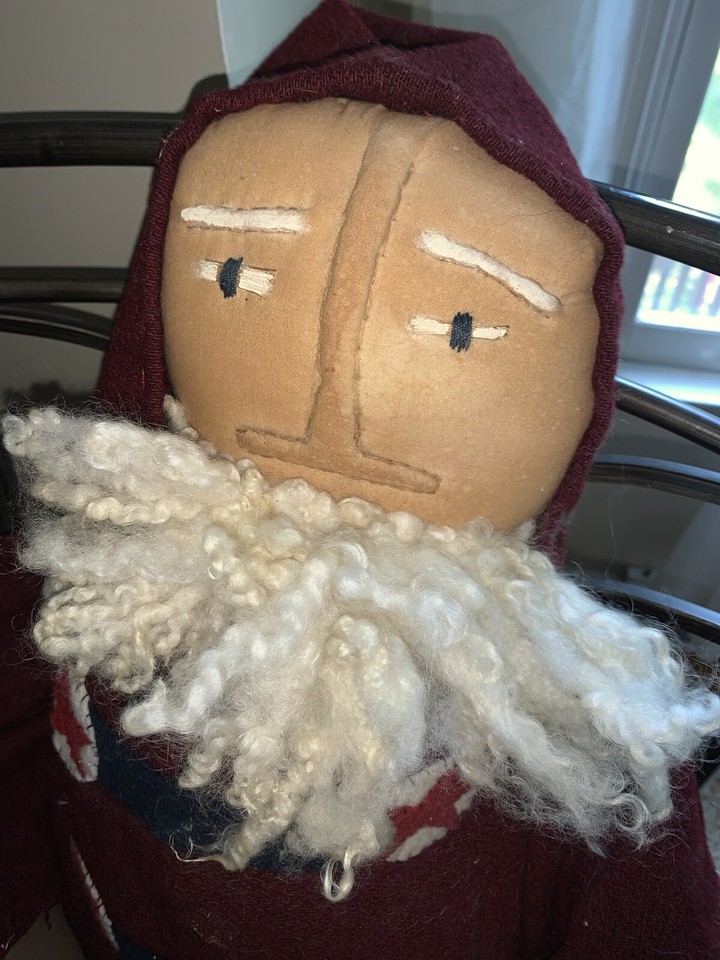 Primitive SANTA CLAUS Doll 3 FEET TALL Porch Home Display Hearth Chair ...