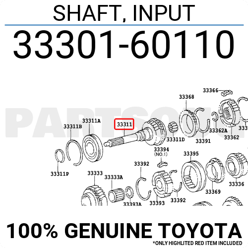 3330160110 Genuine Toyota SHAFT, INPUT 33301-60110 | eBay
