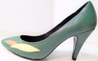 Kathryn Amberleigh Classic Pumps Khaki Green Leather 3090 NEW US 8M NEW ...