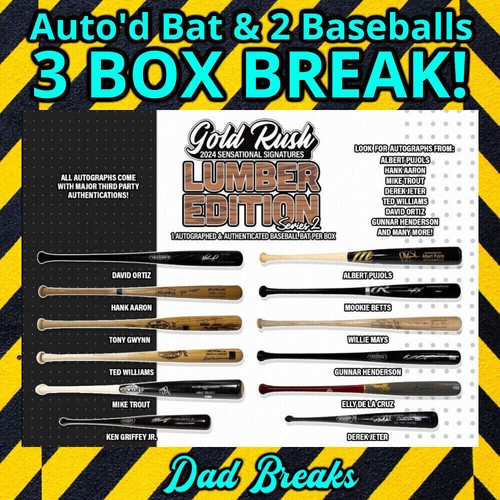 CHICAGO WHITE SOX Autographed Gold Rush Bat + 2 Signed Baseball: 3 ...