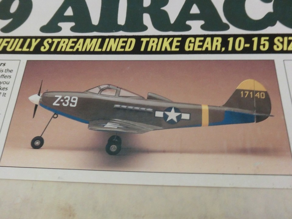 VINTAGE GLOBAL RC AIRPLANE KIT P-39 AIR ACOBRA .15 NITRO ENGINE RC ...