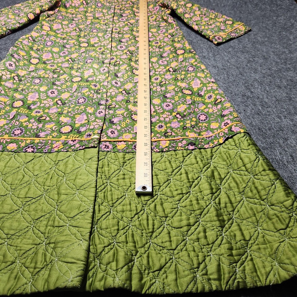 Vintage Womens Loungees Floral Quilted House Coat Robe Retro Groovy 16 ...