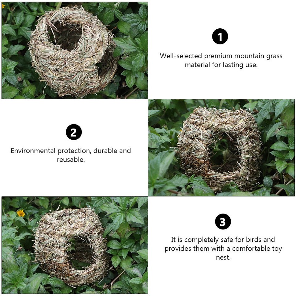 Handmade Woven Nest Parakeet Nesting Box Garden Bird Decor Pet Toy ...