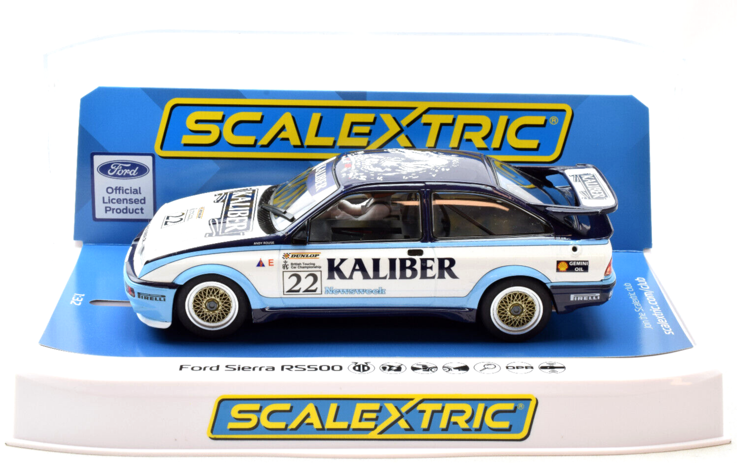 Scalextric "Kaliber" Ford Sierra RS500 DPR W/ Lights 1/32 Scale Slot ...