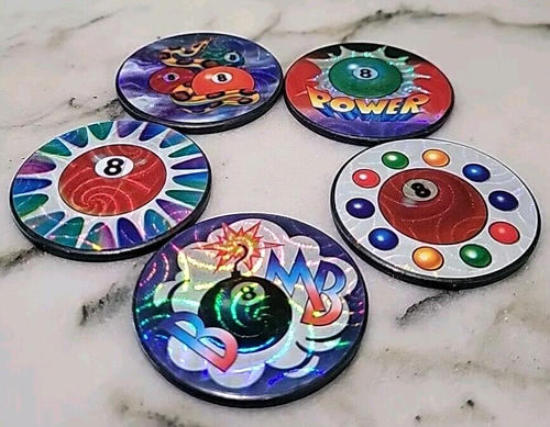 VTG Metal Pogs Slammers Lot of 5. Number 8 Ball, Excellent Condition ...