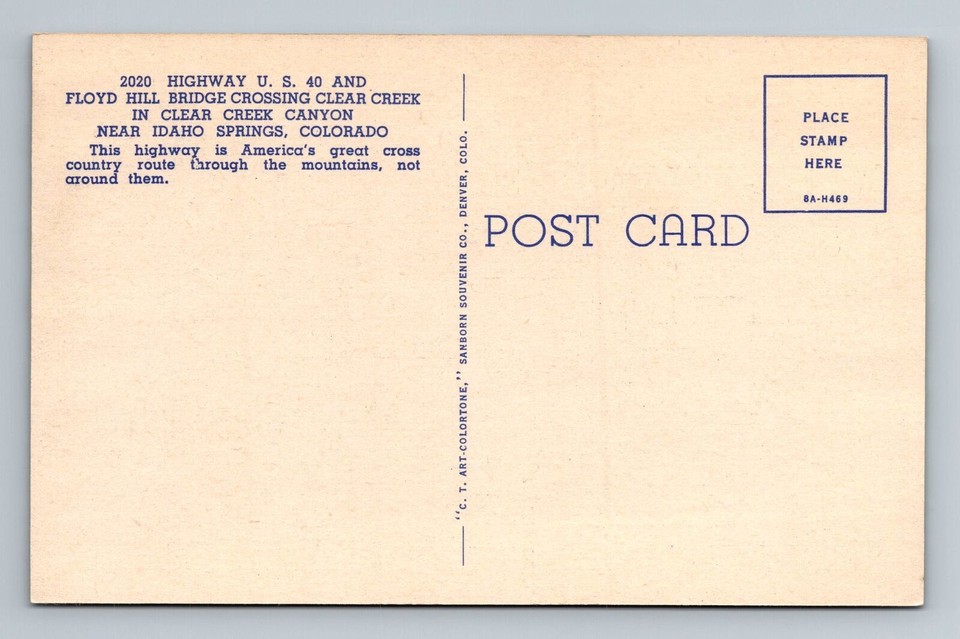 Idaho Springs CO-Colorado, Highway US 40, Floyd Hill Bridge, Vintage ...