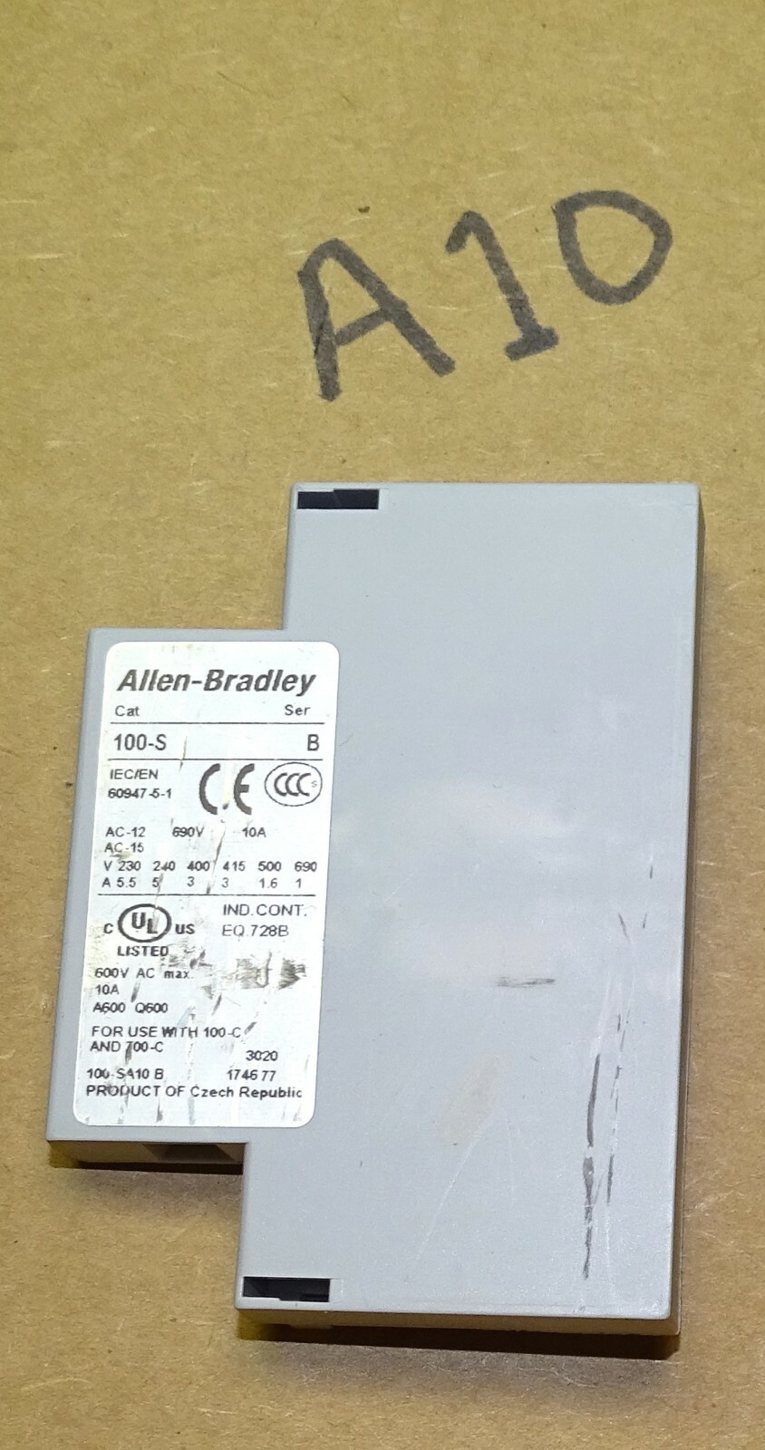 Allen Bradley 100-S Auxiliary Contact Block: A10, A11, AL11, or B10 ...