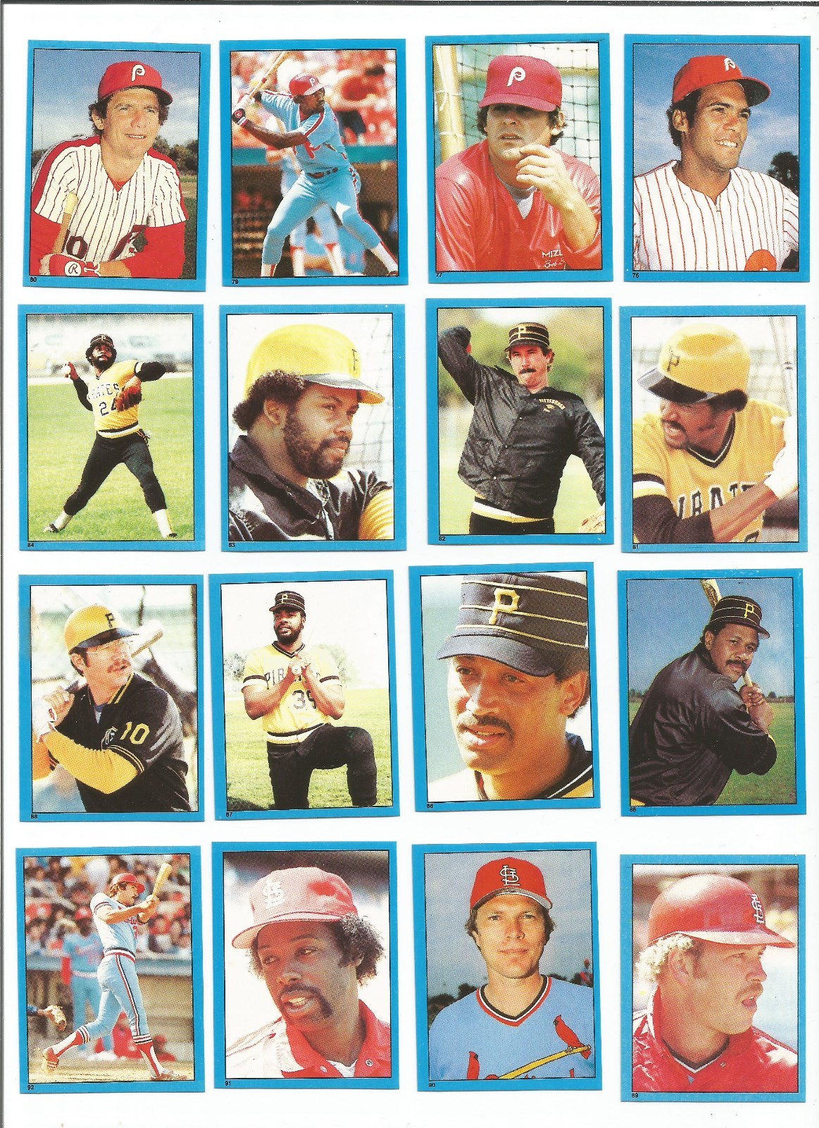 1982 Topps Baseball Sticker George Hendrick #91 St Louis Cardinals ...