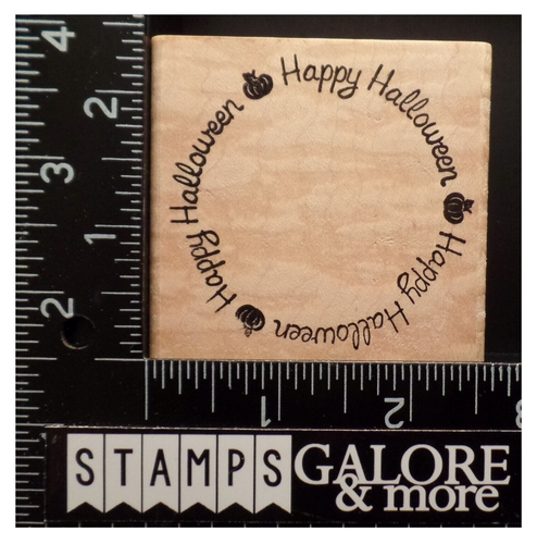 Morningstar Rubber Stamps HAPPY HALLOWEEN CIRCLE WISHES MINI PUMPKINS ...