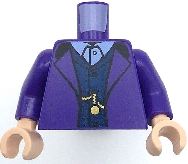 Lego New Dark Purple Minifig Torso Suit Jacket Dark Blue Vest White ...