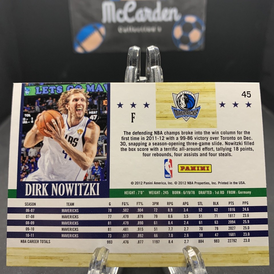 2011-12 NBA Hoops Dirk Nowitzki #45 HOF Dallas Mavericks | eBay