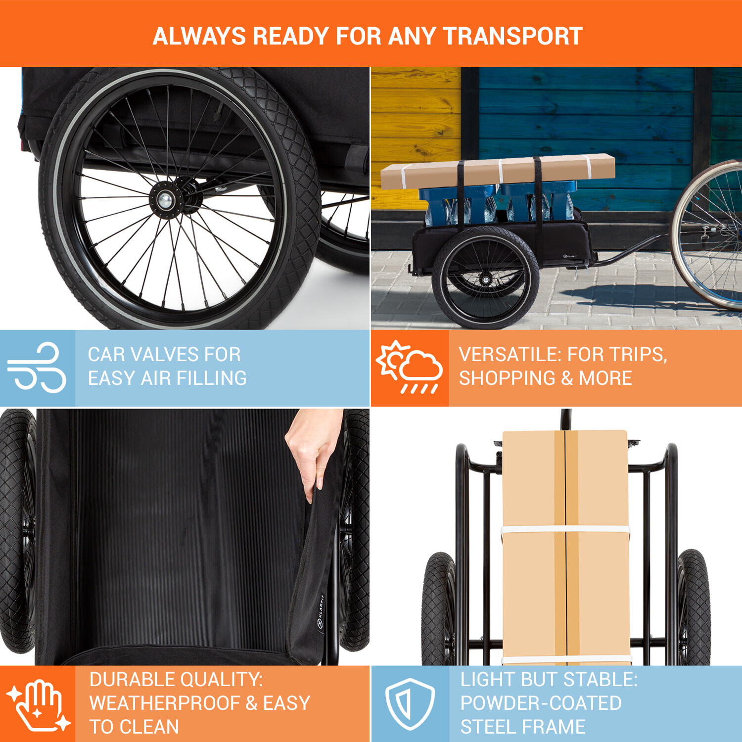 Bike Cargo Trailer Bicycle Tag Along Attachment Foldable Luggage ...