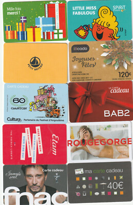 ## LOT n° 24 / 10 cartes cdx divers ## Carte cadeau GIFT CARD - (France ...