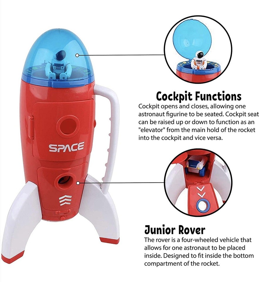 Astro Venture Spaceship Space Rocket Toy Play Set w 2 Astronauts ...