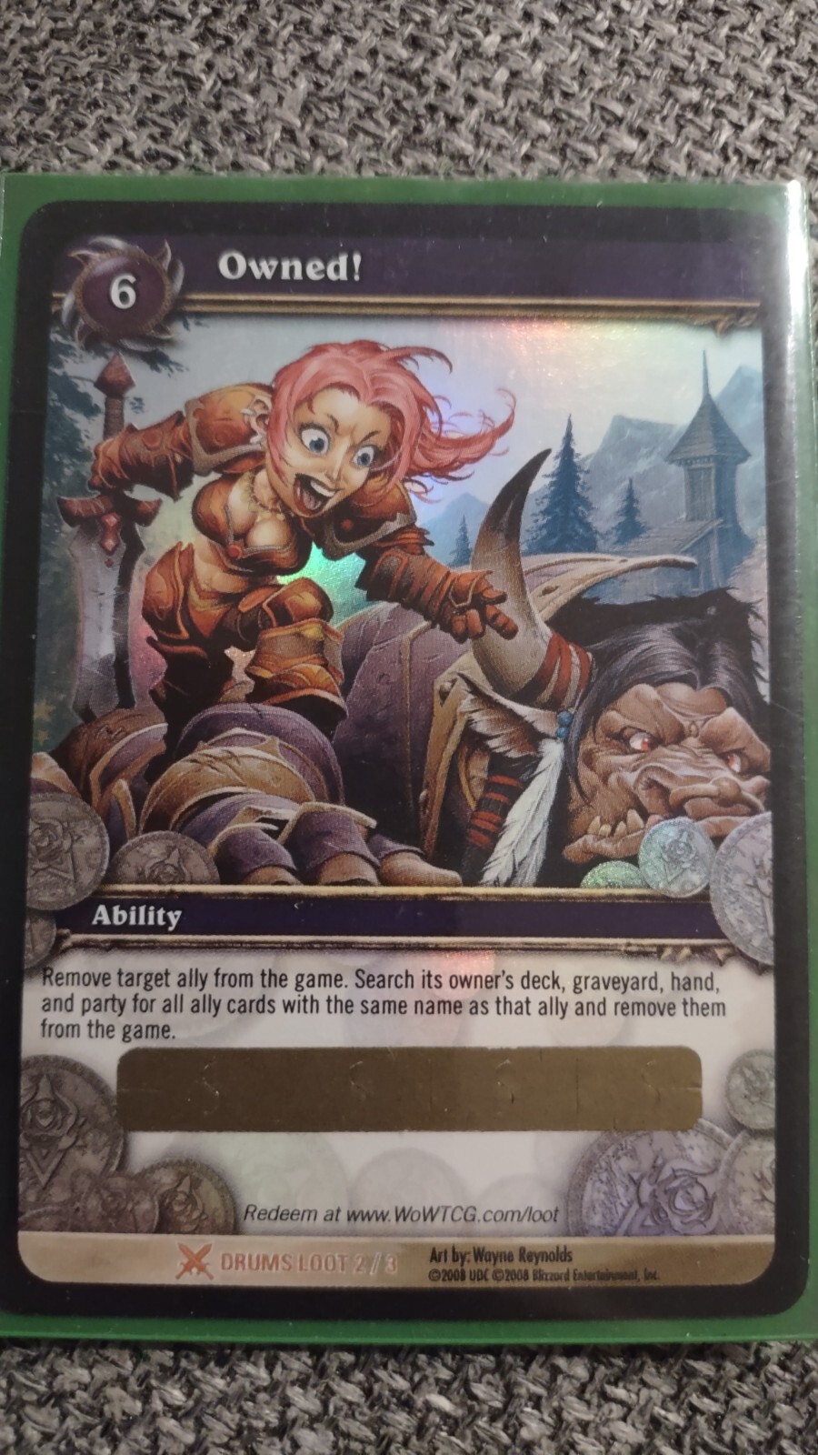 Owned! WOW TCF Foil Loot Card Unscratched Drums of War | eBay