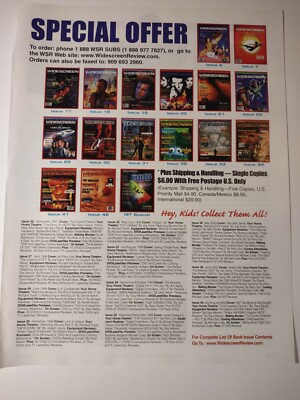 Widescreen Review Special Offer Magazine Subscription Print Ad | eBay