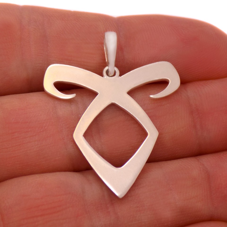 925 Sterling Silver Mortal Instruments Angelic Power Rune Pendant ...