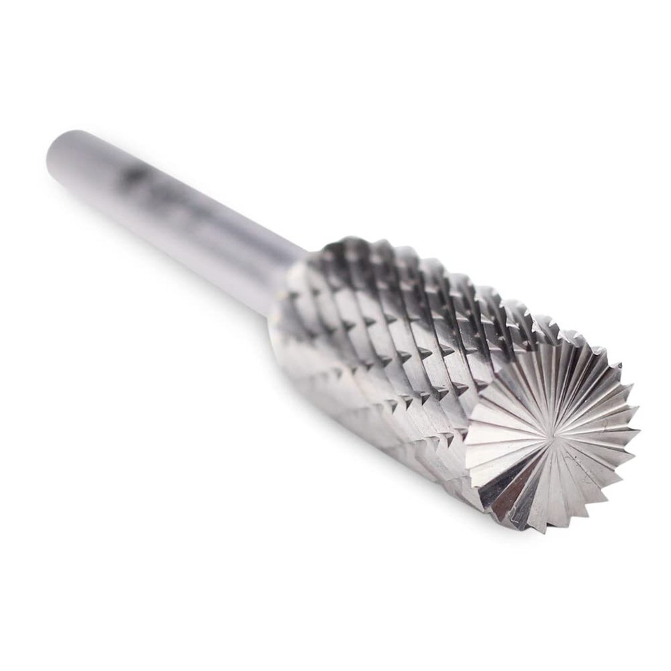 3/8“ Cylinder Die Grinder Bit, Cut Carbide Rotary Burr with 1/4" Shank ...