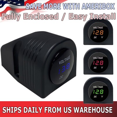 Waterproof CAR Battery Meter DC 12V Voltmeter LED Digital Display ...