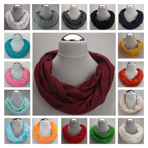 Damen Herren Loop Baumwolle Schal Halstuch Rundschal Schlauchschal einfarbig 813 | eBay