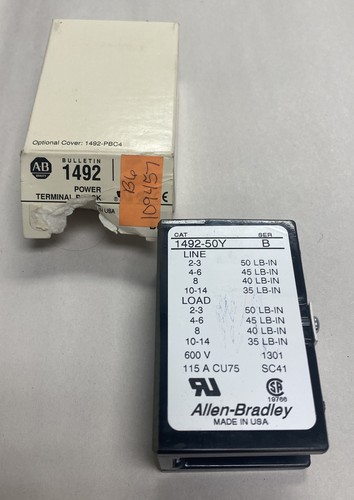 Allen Bradley,1492-50Y,Ser B Power Terminal Block NOS | eBay