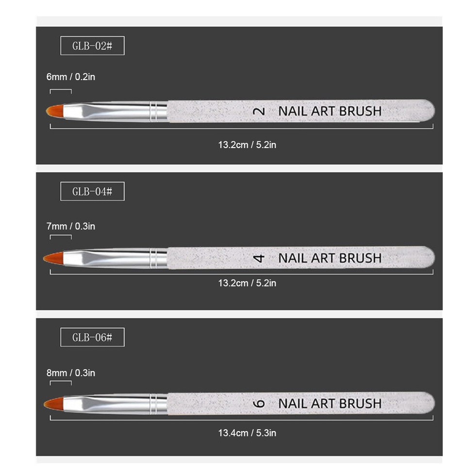 7pcs Transparent Handle Nail Art Brush DIY Pattern Nail Painting ...