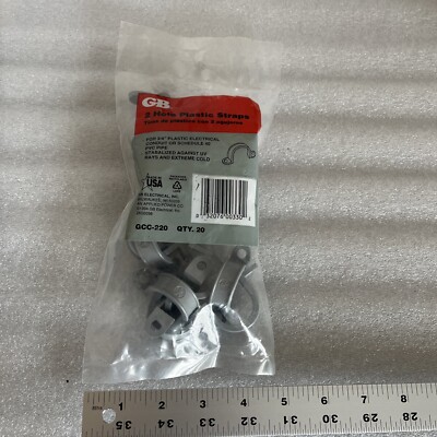 GB GCC-220 PACK (20) ELECTRICAL PVC CONDUIT PIPE 3/4" 2 HOLE STRAP ...