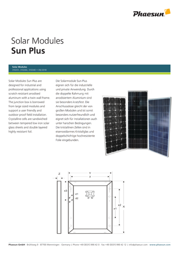 Monocrystalline Solar Panel Phaesun Sun Plus 140W 12V, narrow for ...