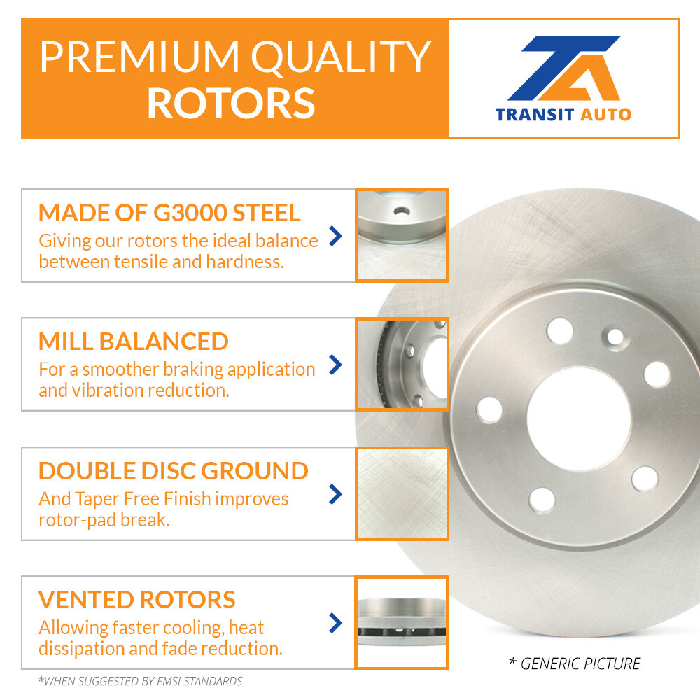 Front Ceramic Rear Semi-Metallic Pad & Brake Rotors Kit For 2010-2015 ...