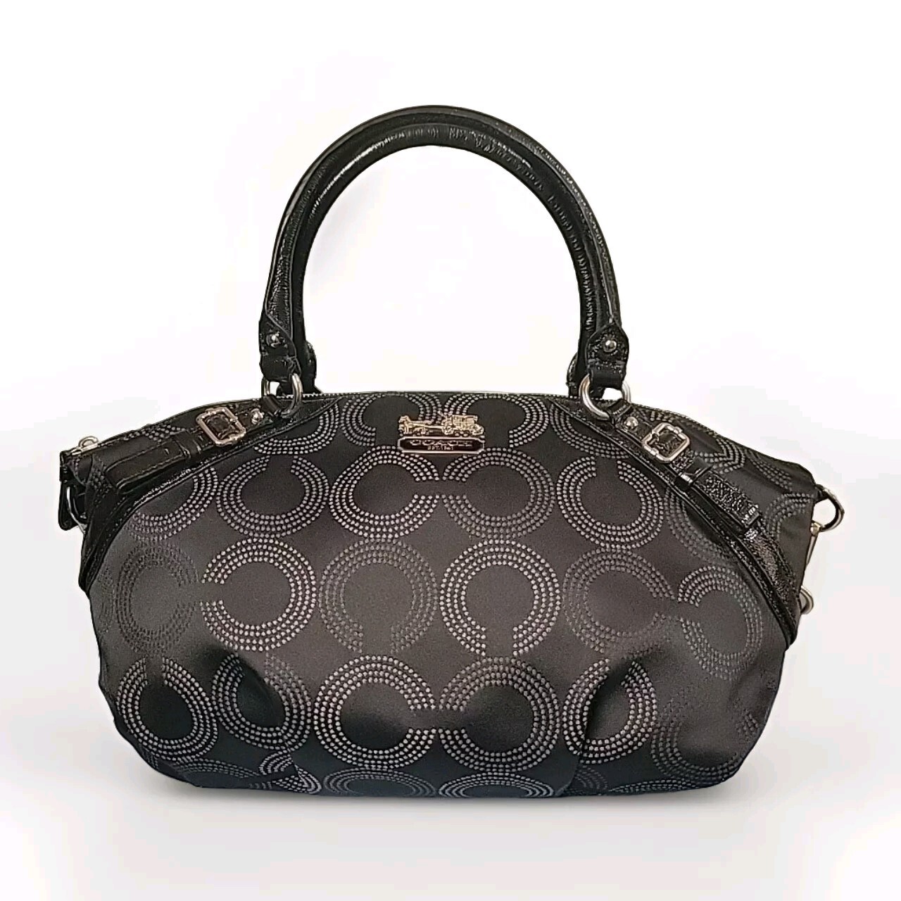 Coach Madison Black Signature Dot Op Art Jacquard Pat… - Gem