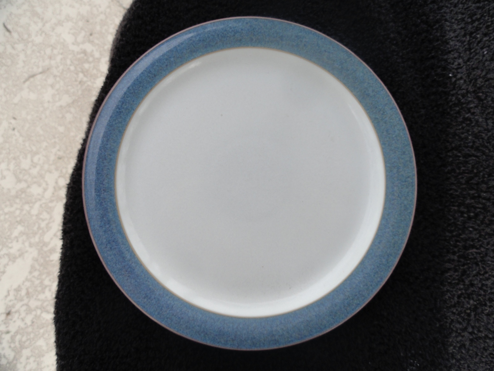 Denby Storm Blue-Gray Speckled Rim Brown Edge Off-White Salad Plate | eBay