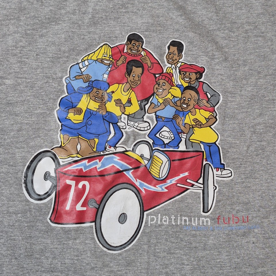 VTG 90s Platinum FUBU Fat Albert Junkyard Gang Racecar Cartoon T-Shirt ...