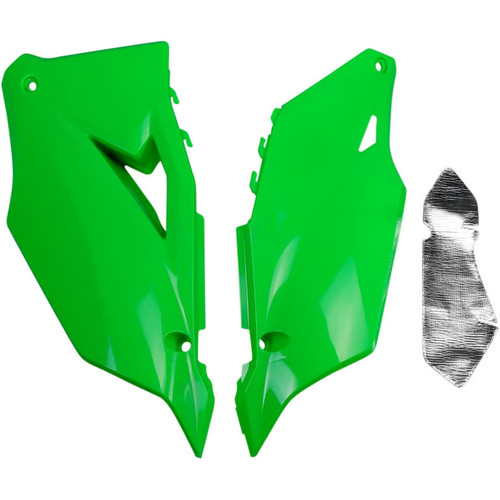 UFO Plastics Side Panels - Neon Green Motorcycle Dirt Bike KA04752AFLU ...