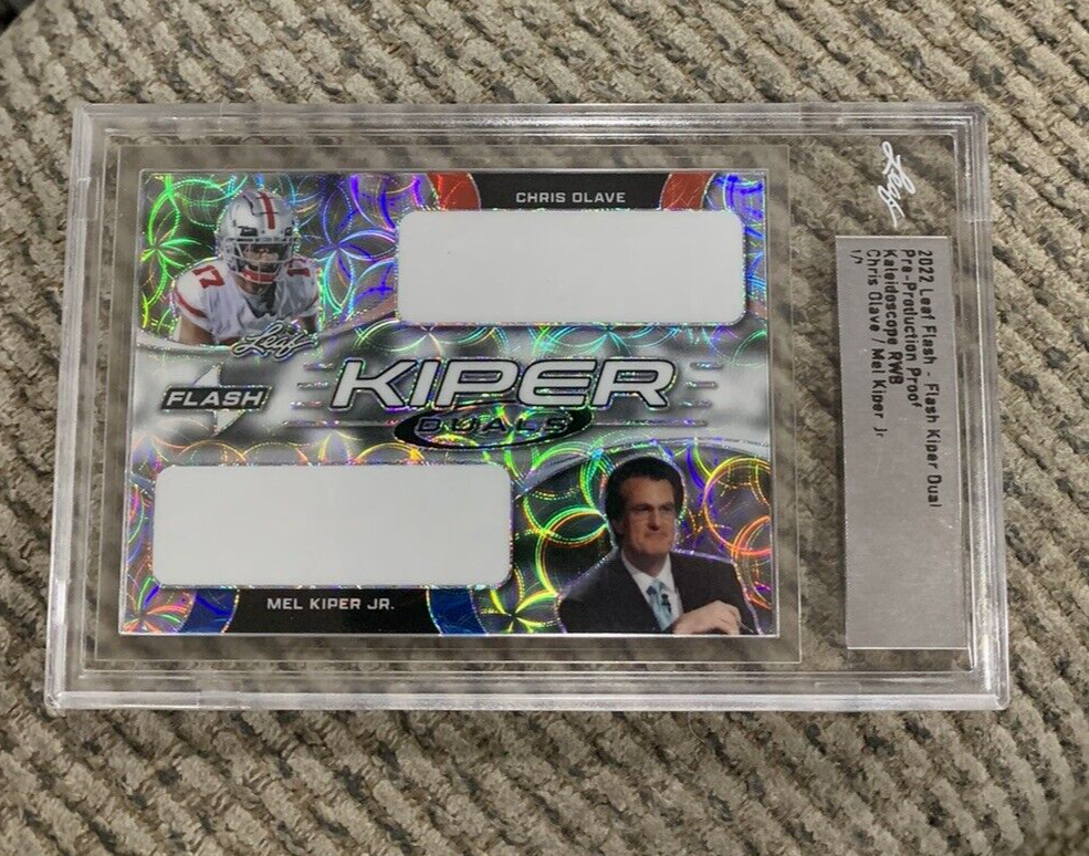 2022 LEAF FLASH Pre Production 1/1 CHRIS OLAVE Mel Kiper JR. RC ...