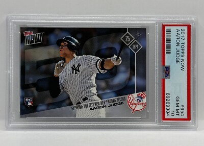 AARON JUDGE Rookie Card 2017 Topps Now #654 PSA 10 GEM MT New York ...