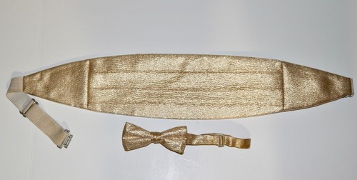 metallic gold lame cummerbund and tie set | eBay