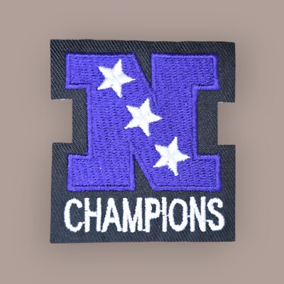 NFC CHAMPIONS 3 STARS PURPLE FOOTBALL LOGO IRON ON TEAM SPORTS PATCH | eBay