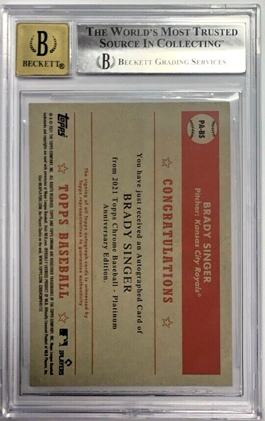 2021 Topps Chrome Platinum Anniversary - Autographs #PA-BS Brady Singer ...
