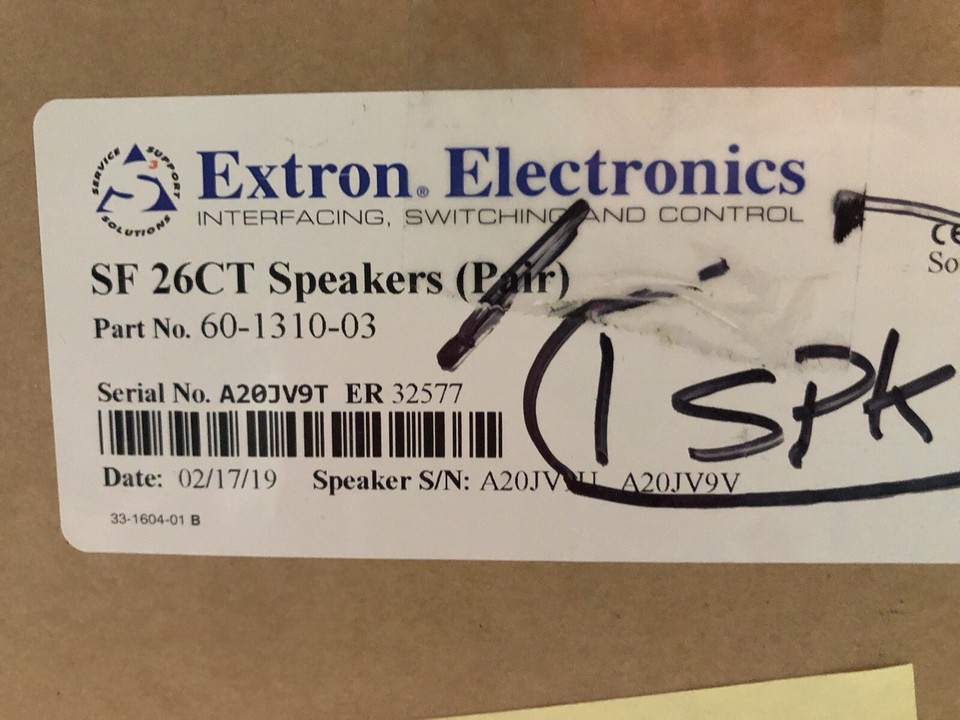 Extron SF 26CT 60-1310-03 Two-Way Ceiling Speaker (1) with 8" Back Can ...