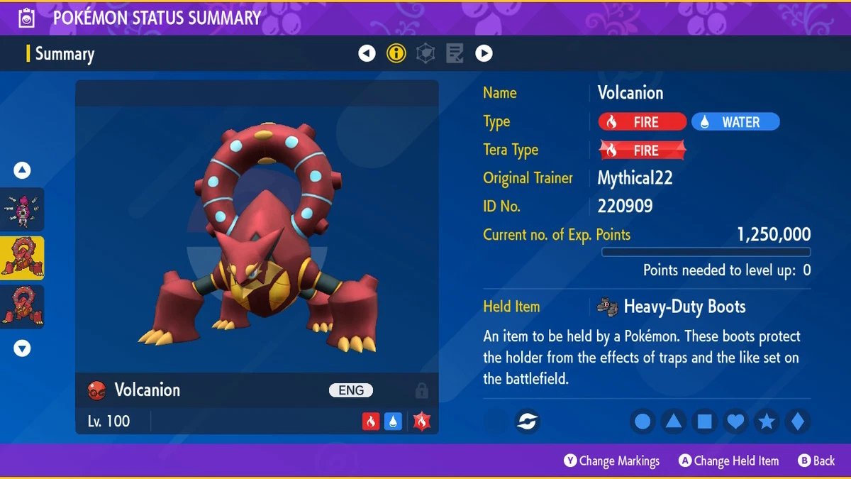 Volcanion Stats