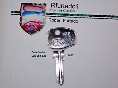Key Blank for Vintage Porsche Mercedes 1950's 1960's (see code series ...