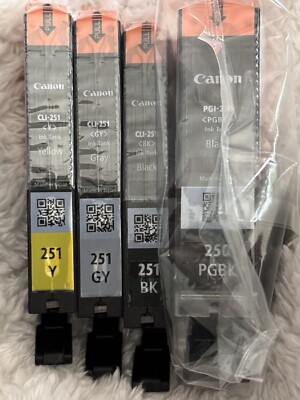 cannon ink cartridges Set Of 4 251-yellow, 251 Grey, 251-black, 250XL ...