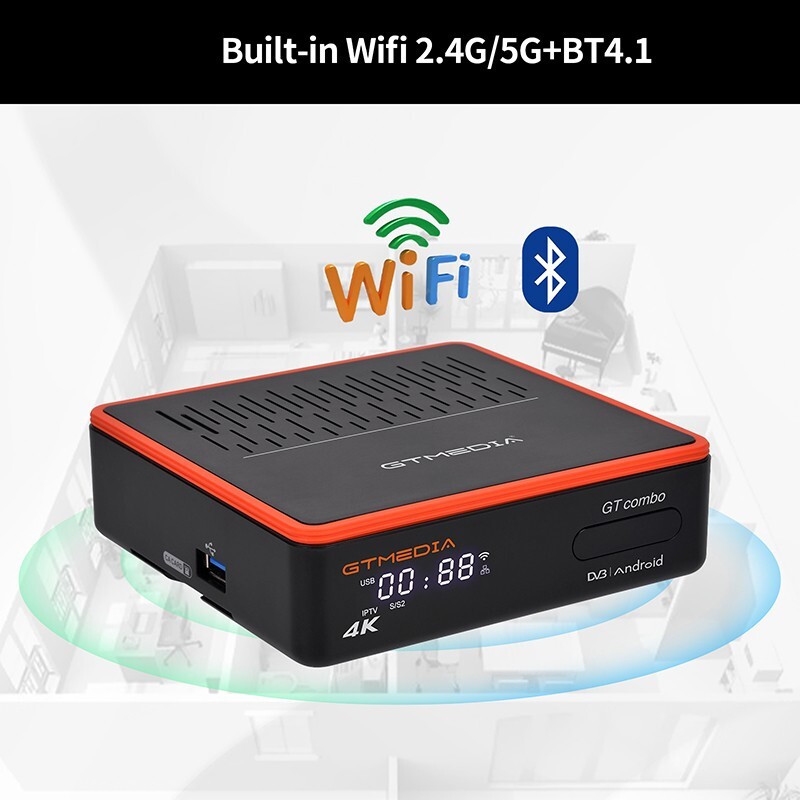 GTMEDIA GTCOMBO 4K FTA Satellite DVB-S/S2/S2X Receiver Android 9.0 ...
