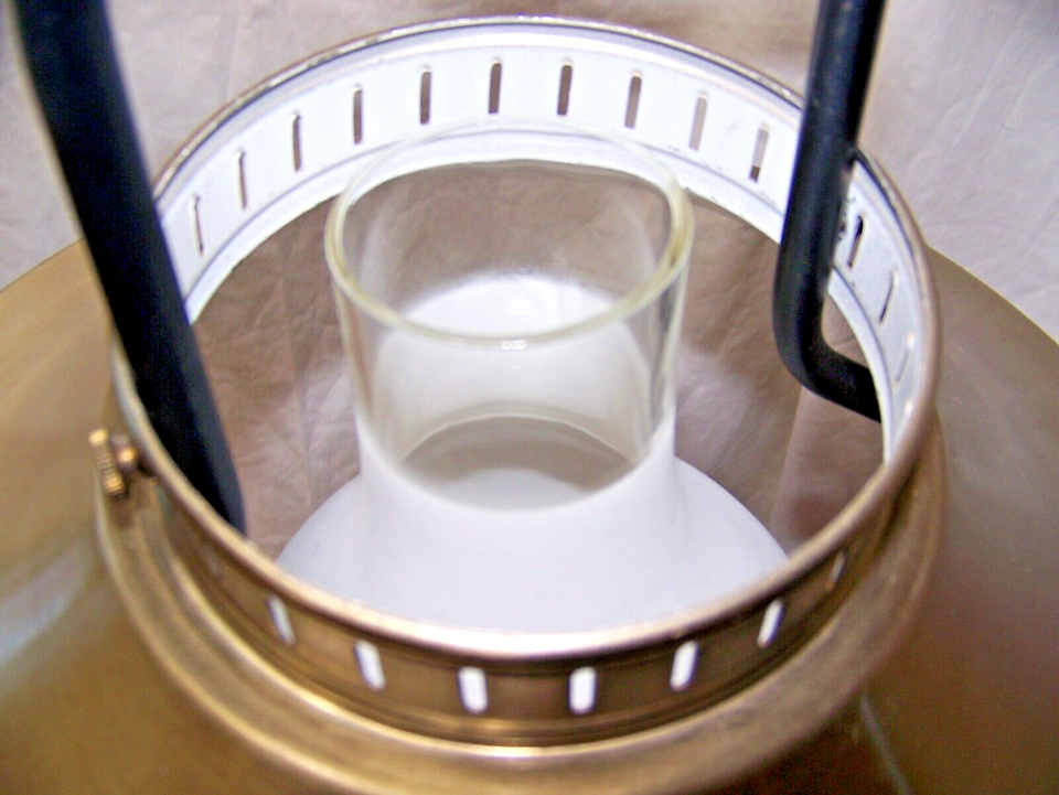 MCM Rustic Copper and Brass Hurricane Lamp Hanging Ceiling Light ...