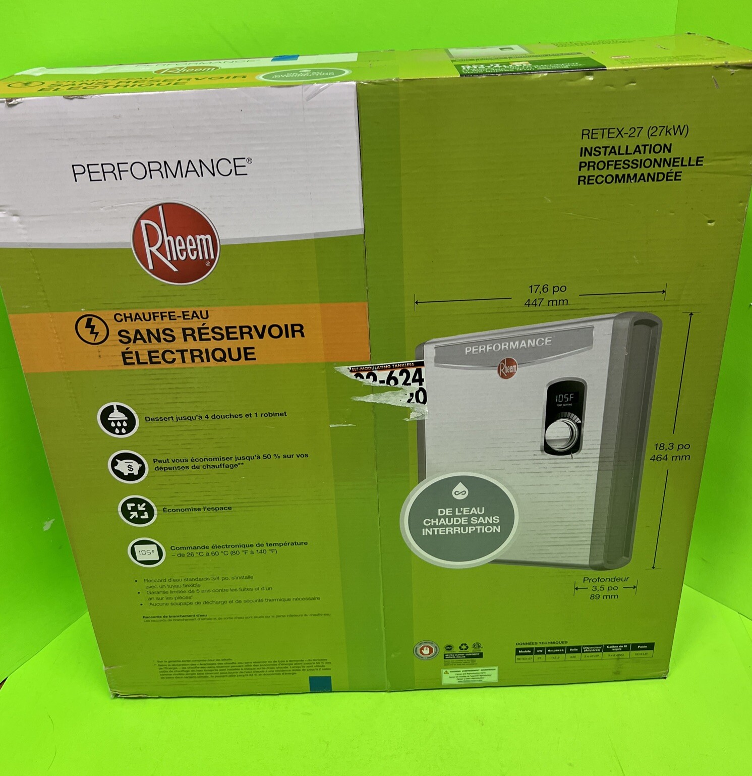 Rheem RETEX-27 Electric Tankless Water Heater for sale online | eBay