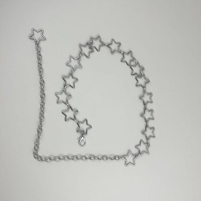 Star Chain Belt Bag Chain, Silver 100cm Multi-Purpose Star Decoration ...
