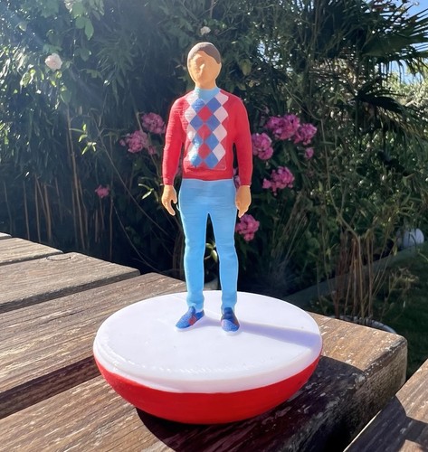 80s Casuals x Bespoke Subbuteo 4" Hand Painted 'Pringle Argyle' Subb ...