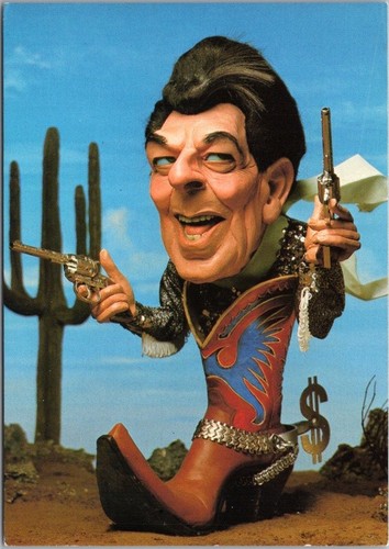 RONALD REAGAN / Political Comic 4x6" Postcard / Artists Roger Law ...
