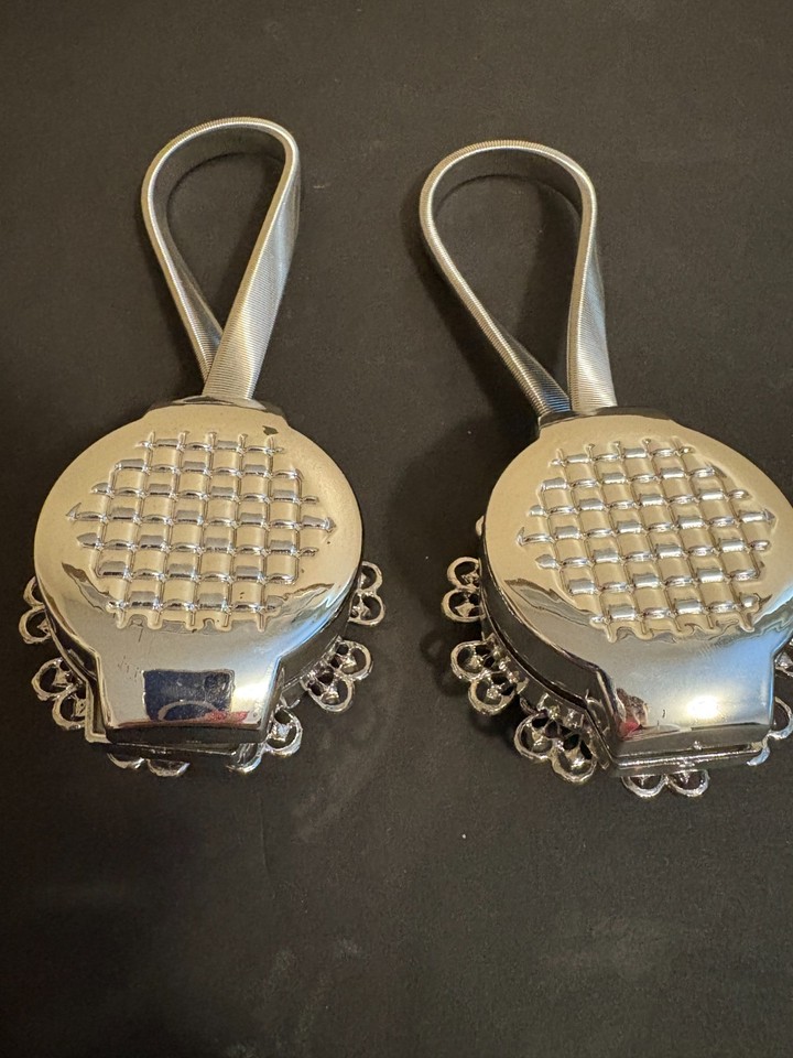 Set of 2 Silver Color Crystal Magnetic Stainless Steel Curtain Tiebacks ...