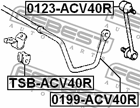 0123-ACV40R Febest REAR STABILIZER LINK 48830-33040, 48830-33040, 48830 ...